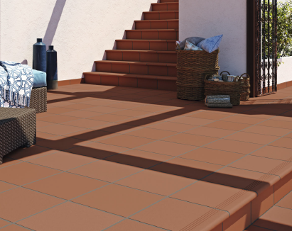 Machine Made Large Square Tiles - Terracotta World