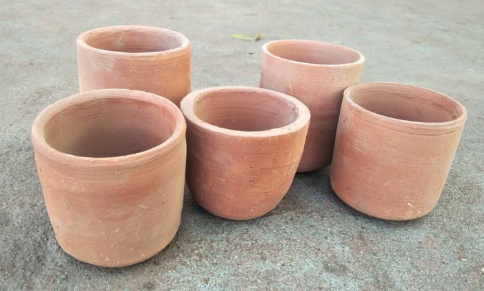 Straight-sided Machine-made Pot x 2 - Terracotta World