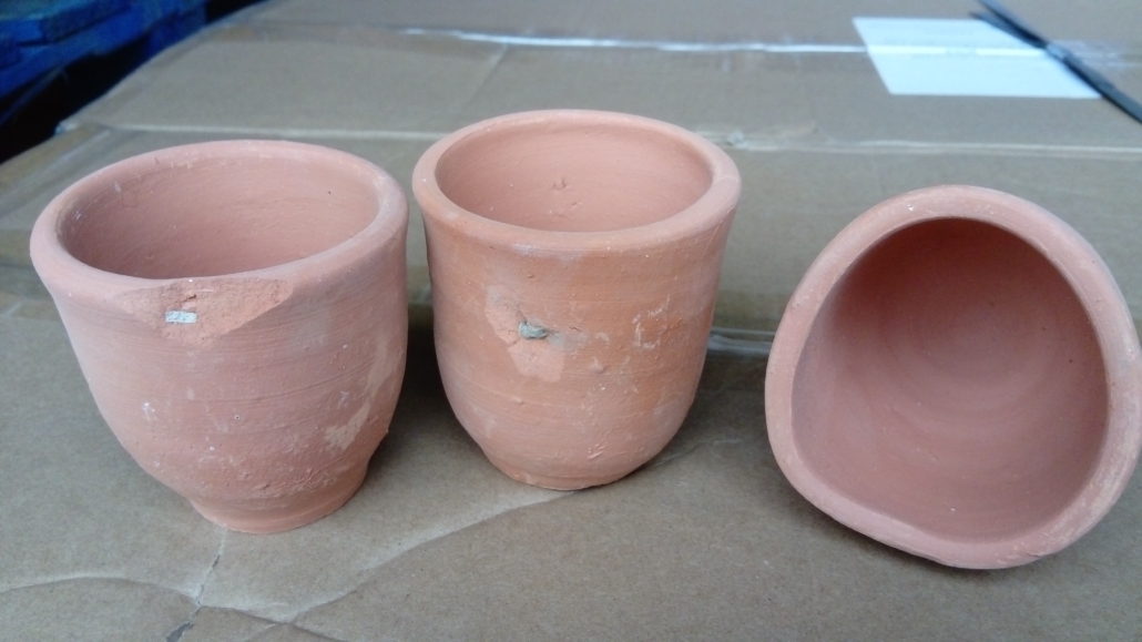 Clay cup No.3 Hand-made - SECONDS x 4 - Terracotta World